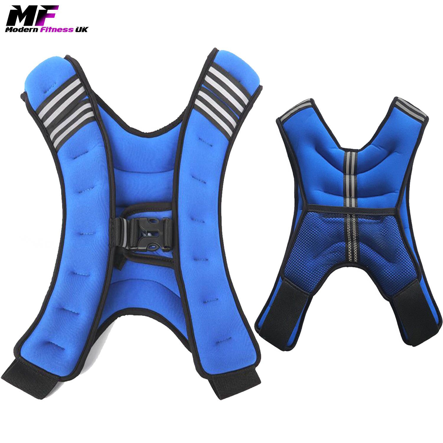 Weighted Vest Blue 5kg With Reflective Stripes | Modern Fitness