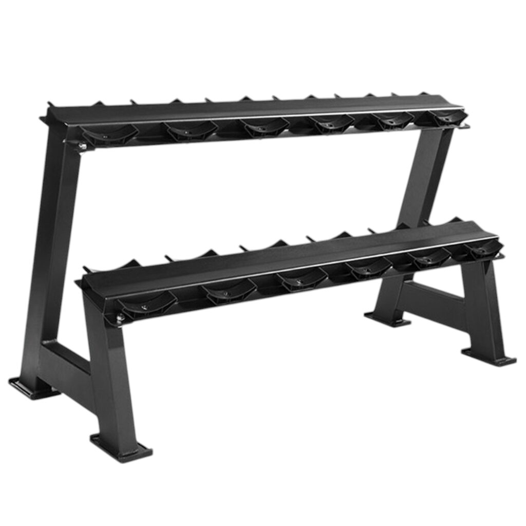 Commercial Dumbbell Rack – 2 Tier, 6 Pair Capacity, Compact Gym Storage