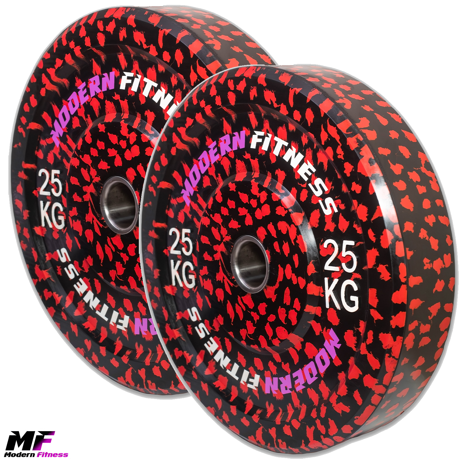 Olympic Weight Plates 25kg – Camo Design, Durable Rubber Pair