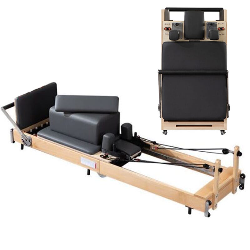 Folding Pilates Reformer Oak – 5 Springs, Box and Jump Board